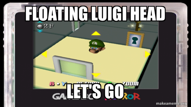Floating luigi head Let's go Meme Generator