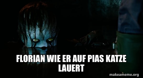 florian wie er auf pias katze lauert - Pennywise It Meme Generator