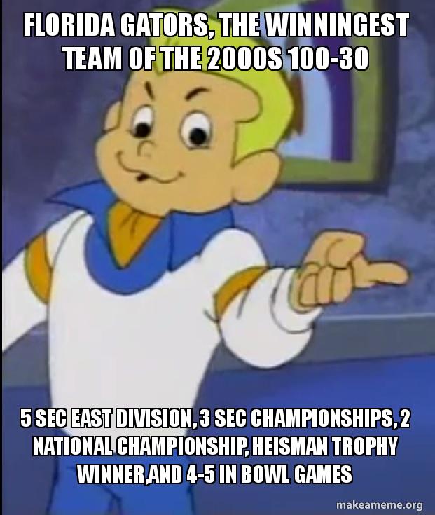 Florida Gators, The Winningest Team of the 2000s 100-30 5 SEC East ...