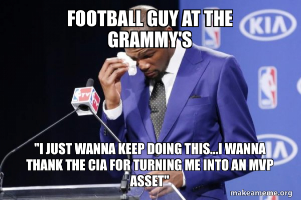 football guy at the grammy's "i just wanna keep doing this...i wanna ...