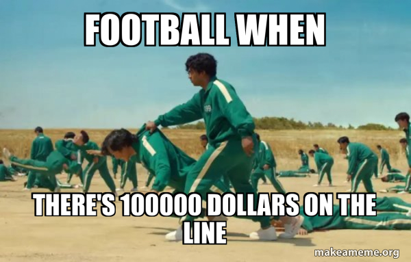 football when there's 100000 dollars on the line - Squid Game Ali ...