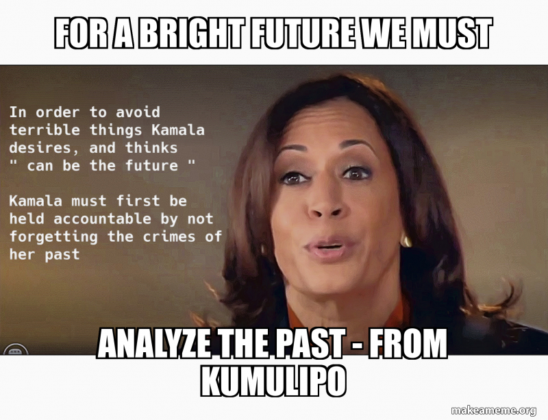 FOR A BRIGHT FUTURE WE MUST ANALYZE THE PAST - FROM KUMULIPO Meme Generator