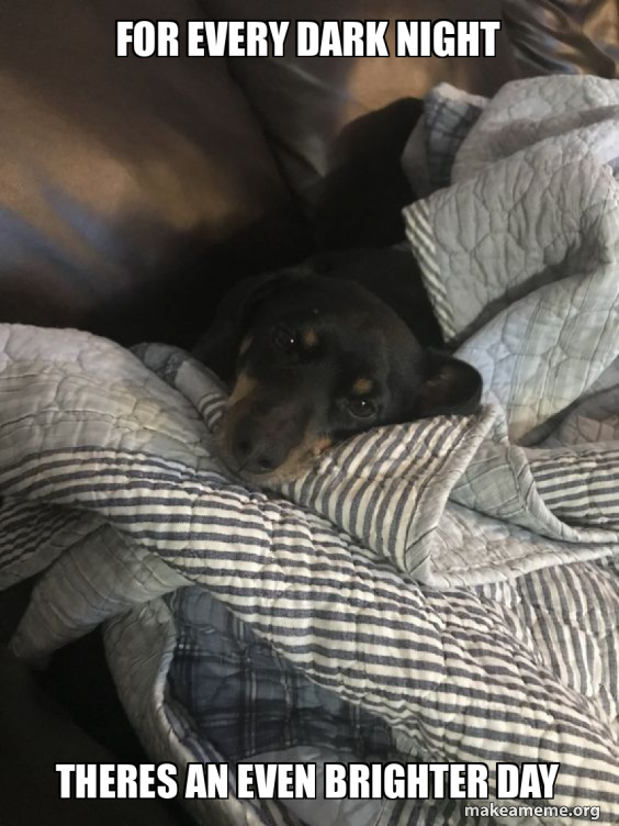 for every dark night theres an even brighter day Meme Generator