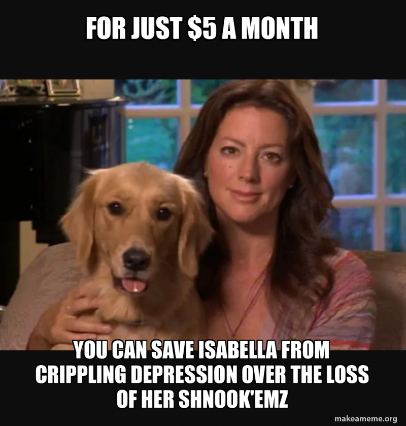 For just $5 a month You can save Isabella from crippling depression ...