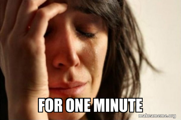 For one minute - First World Problems Meme Generator