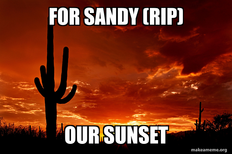 For sandy (rip) our sunset Meme Generator