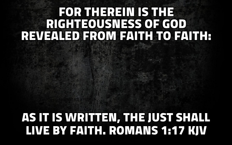 For therein is the righteousness of God revealed from faith to faith ...