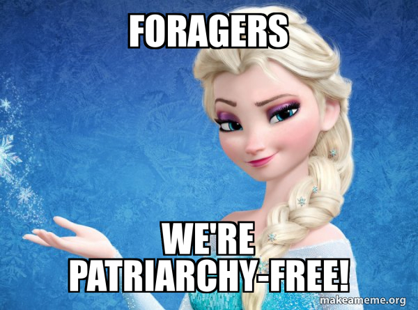 foragers we're patriarchy-free! - Elsa from Frozen Meme Generator