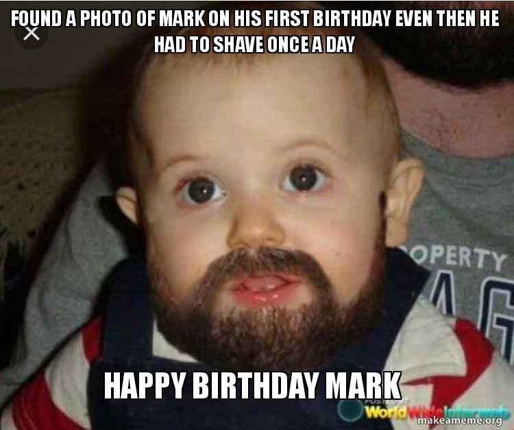 Found a photo of Mark on his first birthday even then he had to shave ...