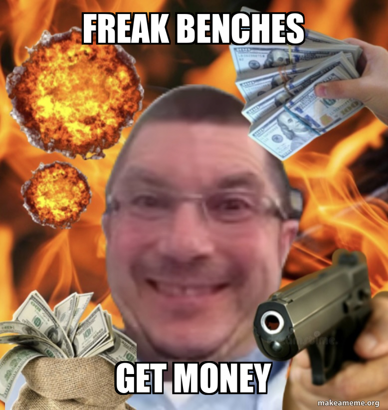 Freak benches Get money Meme Generator