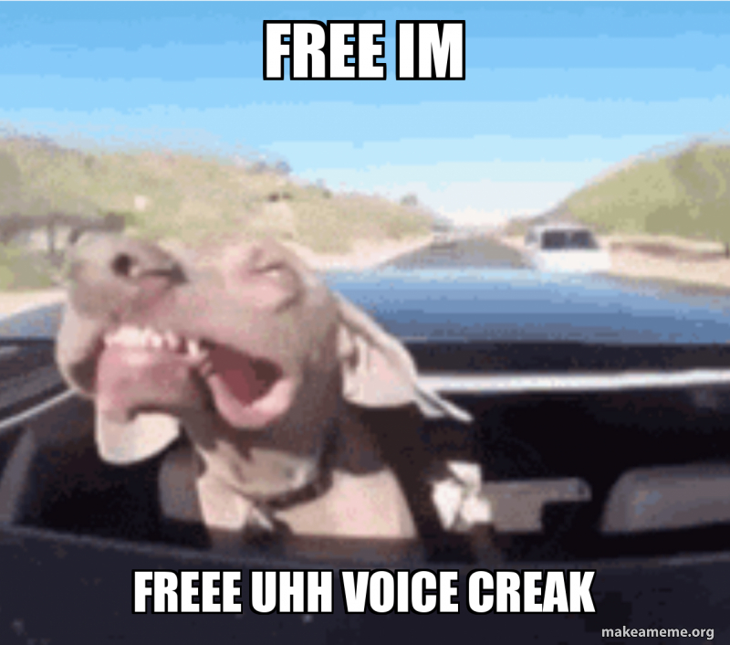 FREE IM FREEE uhh voice creak Meme Generator