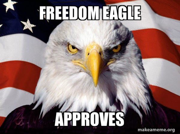 Freedom Eagle Approves - American Pride Eagle Meme Generator