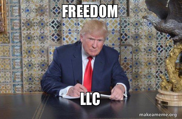 freedom LLC - Donald Trump Writing Speech Meme Generator