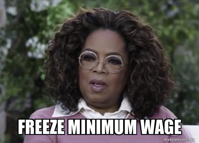 Freeze miNimum wage Meme Generator