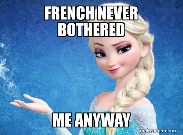 French Never Bothered Me Anyway - Elsa from Frozen Meme Generator