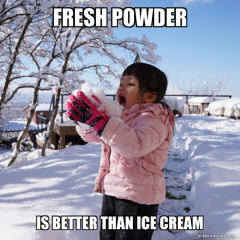 Fresh powder is better than ice cream Meme Generator