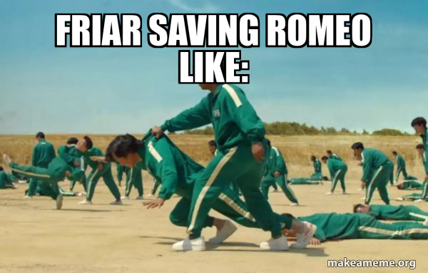 FRIAR SAVING ROMEO LIKE: - Squid Game Ali Holding Seong Meme Generator