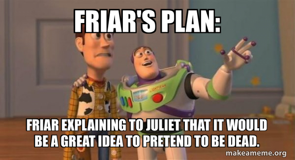 Friar's Plan: Friar explaining to Juliet that it would be a great idea ...