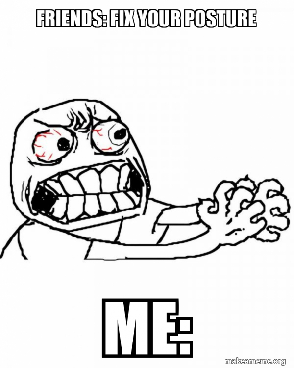 Friends: fix your posture me: - Angry Meme Generator
