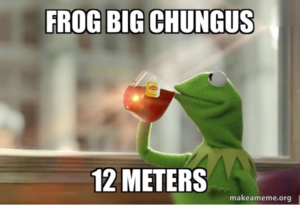 Frog big chungus 12 meters - Kermit Drinking Tea Meme Generator