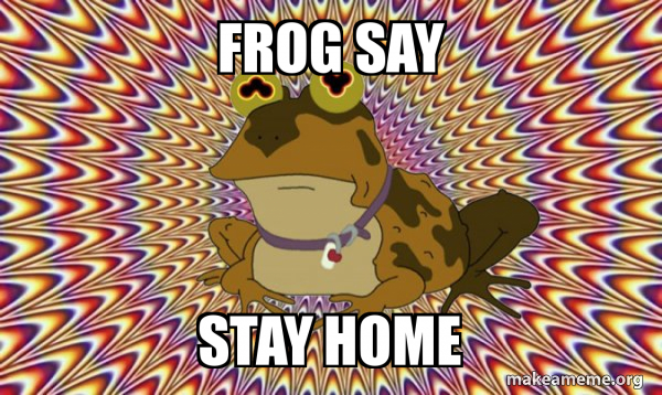 frog say stay home - Hypnotoad Meme Generator
