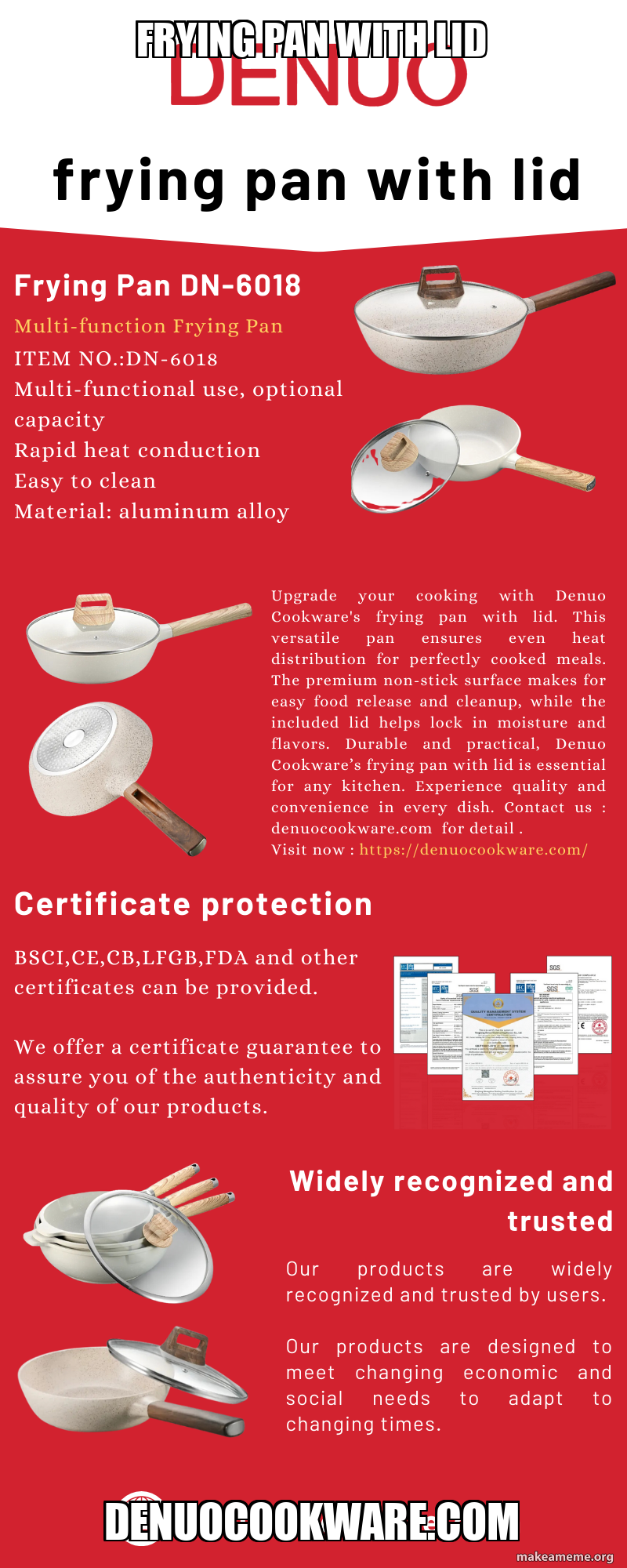 frying pan with lid denuocookware.com - Upgrade your cooking with Denuo ...