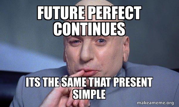 future perfect continues its the same that present simple - You ...