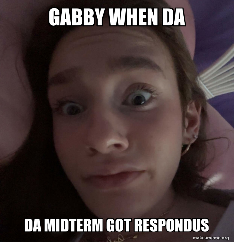 gabby when da da midterm got respondus Meme Generator