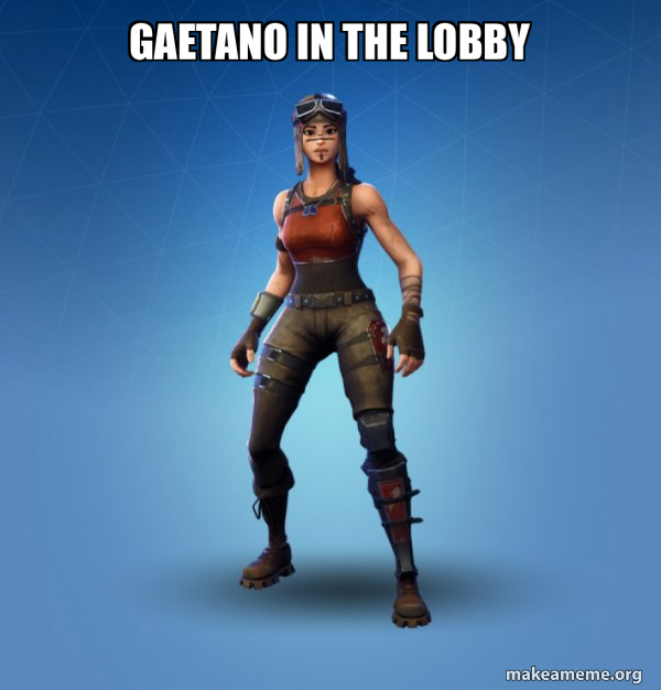 gaetano in the lobby - Renegade Raider Fortnite Skin Meme Generator