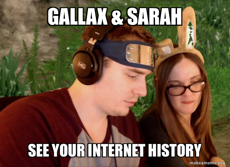 gallax & sarah see your internet history Meme Generator