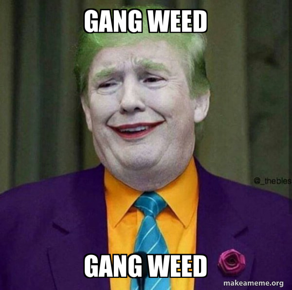 gang weed gang weed - Donald Trump - The Joker Meme Generator