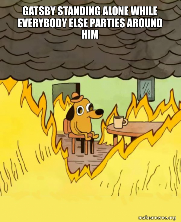 Gatsby standing alone while everybody else parties around him - This Is ...