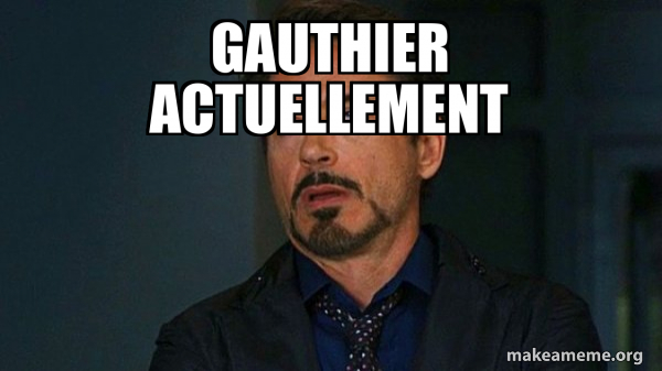 Gauthier actuellement - Tony Stark Eye Roll Meme Generator