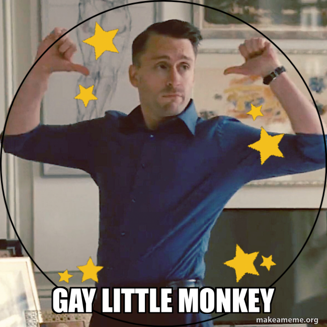 gay little monkey Meme Generator