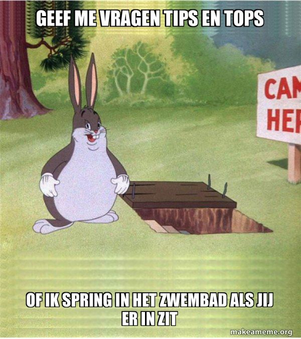 geef me vragen tips en tops of ik spring in het zwembad als jij er in ...