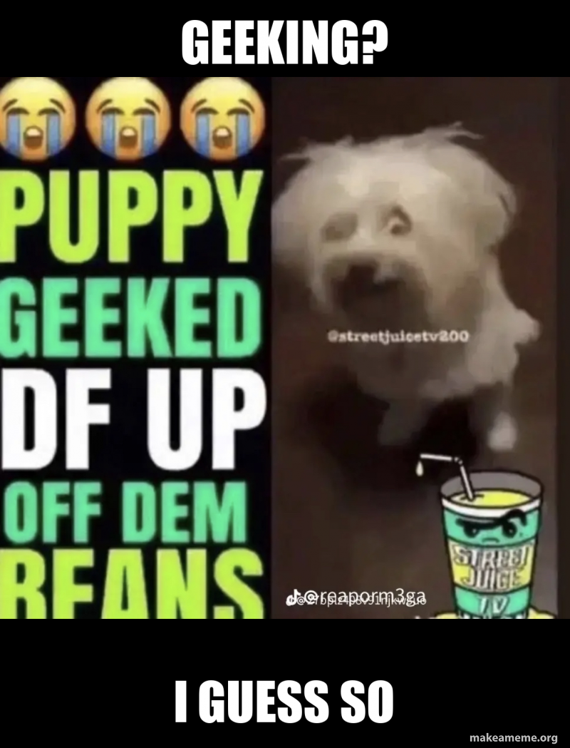 geeking? i guess so Meme Generator