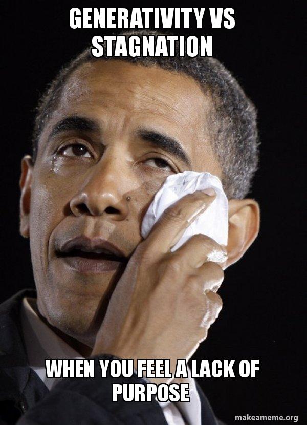 Generativity vs Stagnation when you feel a lack of purpose - Crying ...