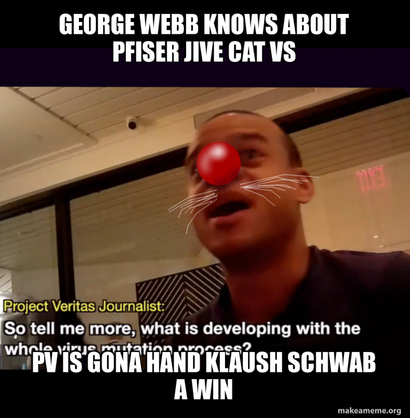 George Webb knows about pfiser jive cat VS PV is gona hand Klaush ...