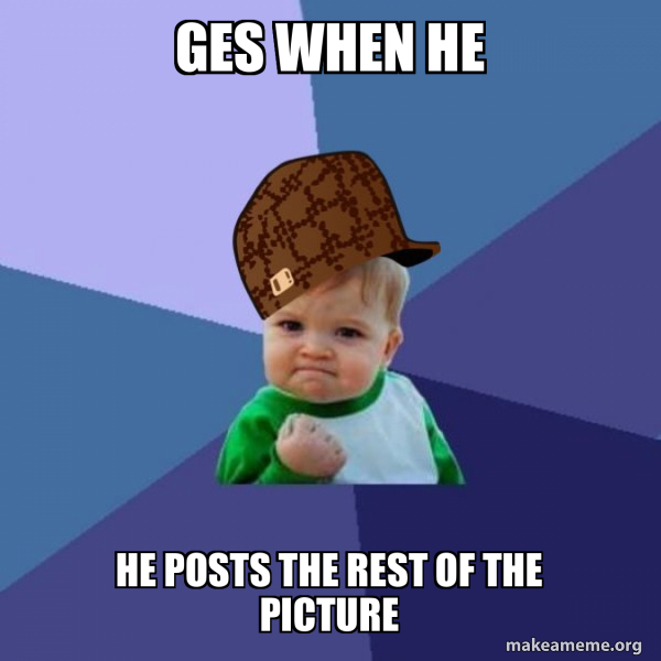Ges when he he posts the rest of the picture - Scumbag Success Kid Meme ...