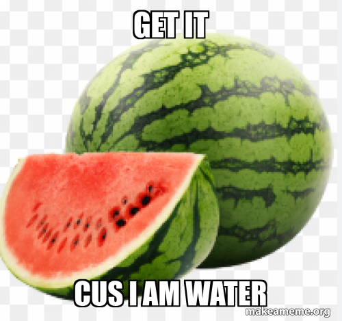 get it cus i am water - get it now Meme Generator