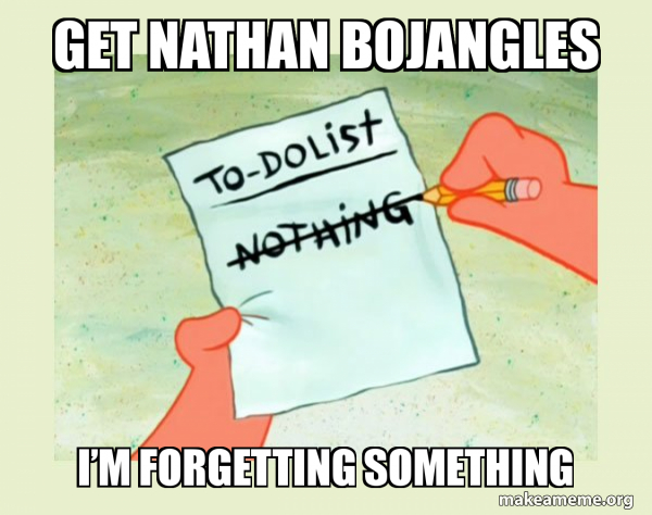 Get Nathan Bojangles Iâ€™m forgetting something - To Do List - Nothing Meme Generator