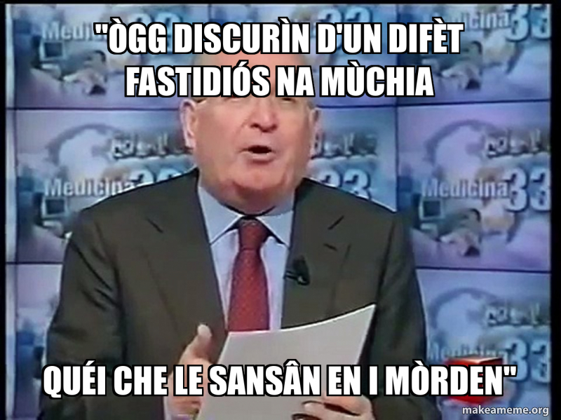 "ògg discurìn d'un difèt fastidiós na mùchia quéi che le sansân en i ...