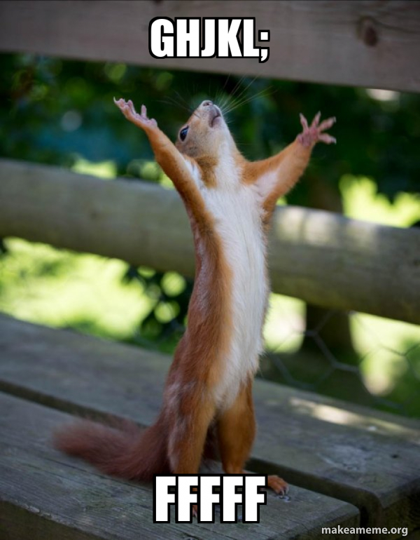 ghjkl; fffff - Happy Squirrel Meme Generator