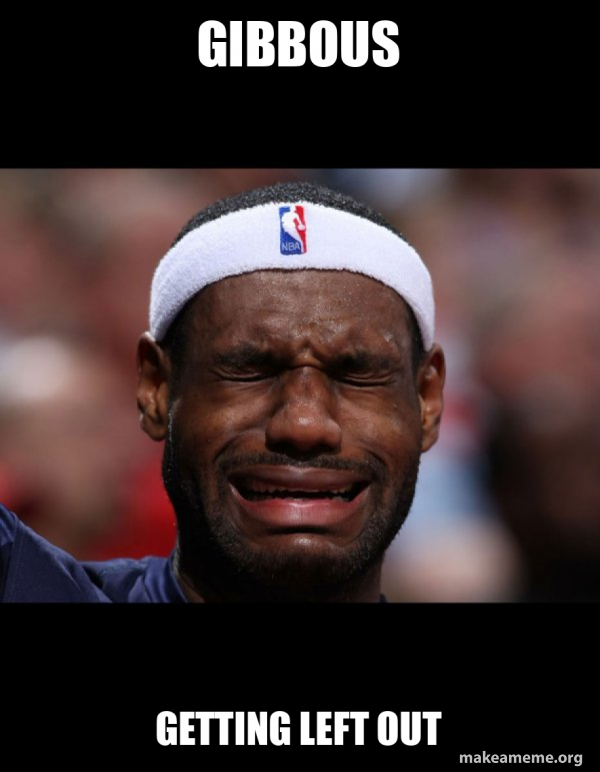 gibbous getting left out - Lebron Crying Meme Generator