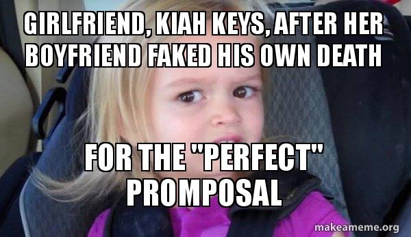 Girlfriend, Kiah Keys, after her boyfriend faked his own death for the ...