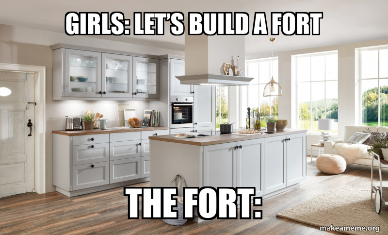 Girls: let’s build a fort The fort: Meme Generator