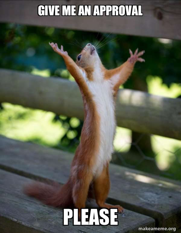 Give me an approval Please - Happy Squirrel Meme Generator