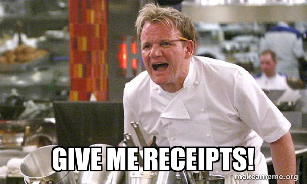 GIVE ME RECEIPTS! - Gordon Ramsay Hell's Kitchen Meme Generator