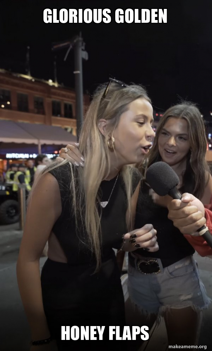 glorious golden honey flaps - Hawk Tuah Meme Generator