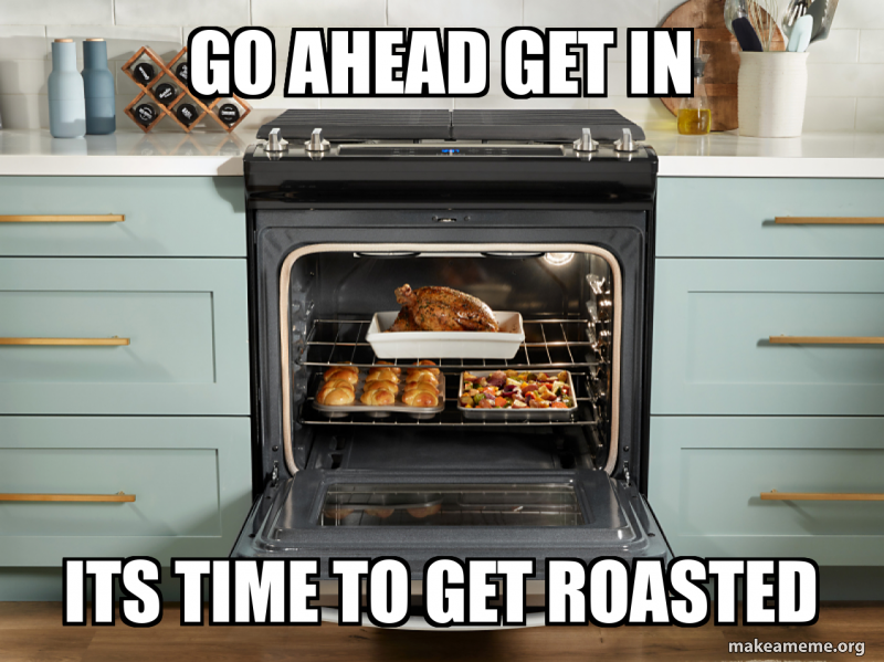 Go ahead get in Its time to get roasted Meme Generator